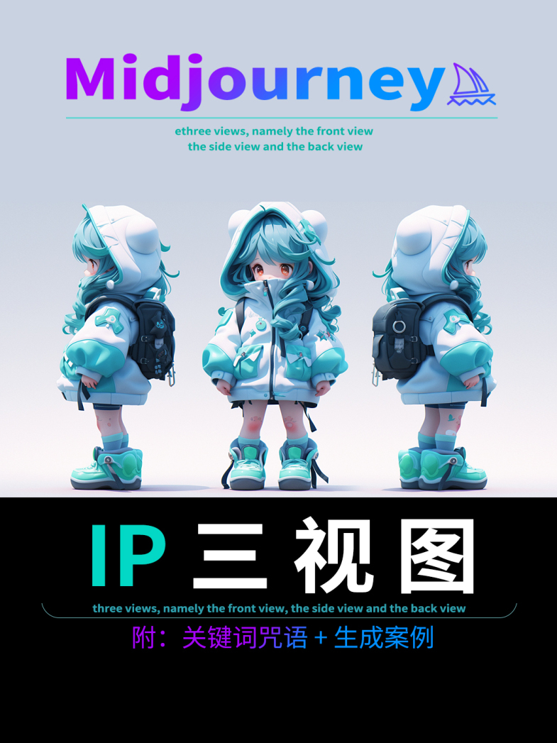 Midjourney直接生成IP三视图,一天设计100个 - 普象网